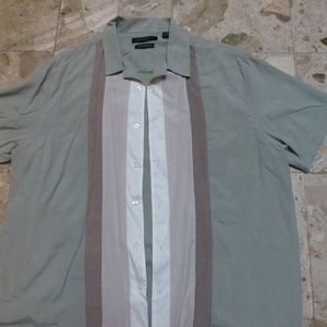 Axist | Shirts | Axist Mens Aloha Washable Silk Shirt Grn Beige Wh ...